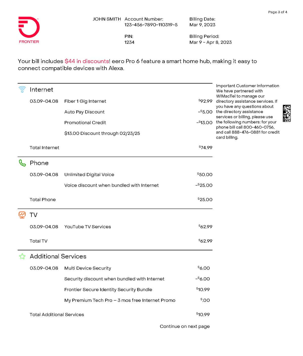 New Bill Design | Clearer, Simpler, More Transparent | Frontier